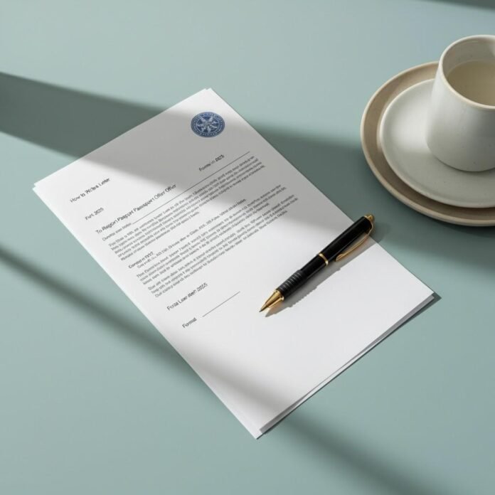 How To Write A Letter To Regional Passport Officer Format 2025